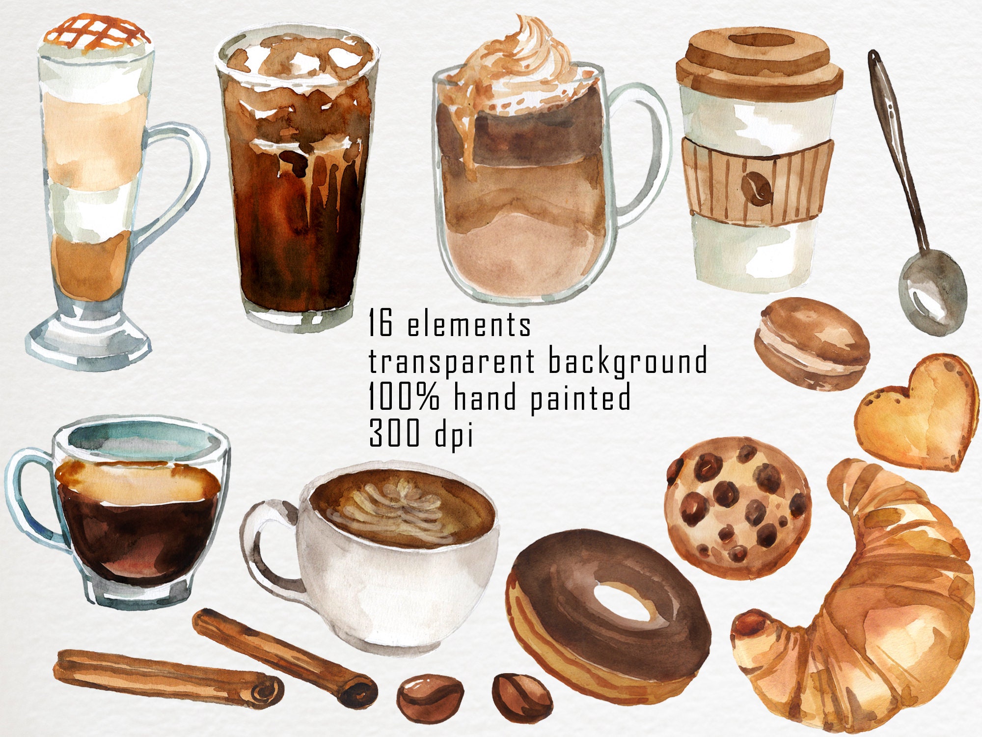 Watercolor Coffee Clipart, Coffee Time Illustration, Coffee Drink ...