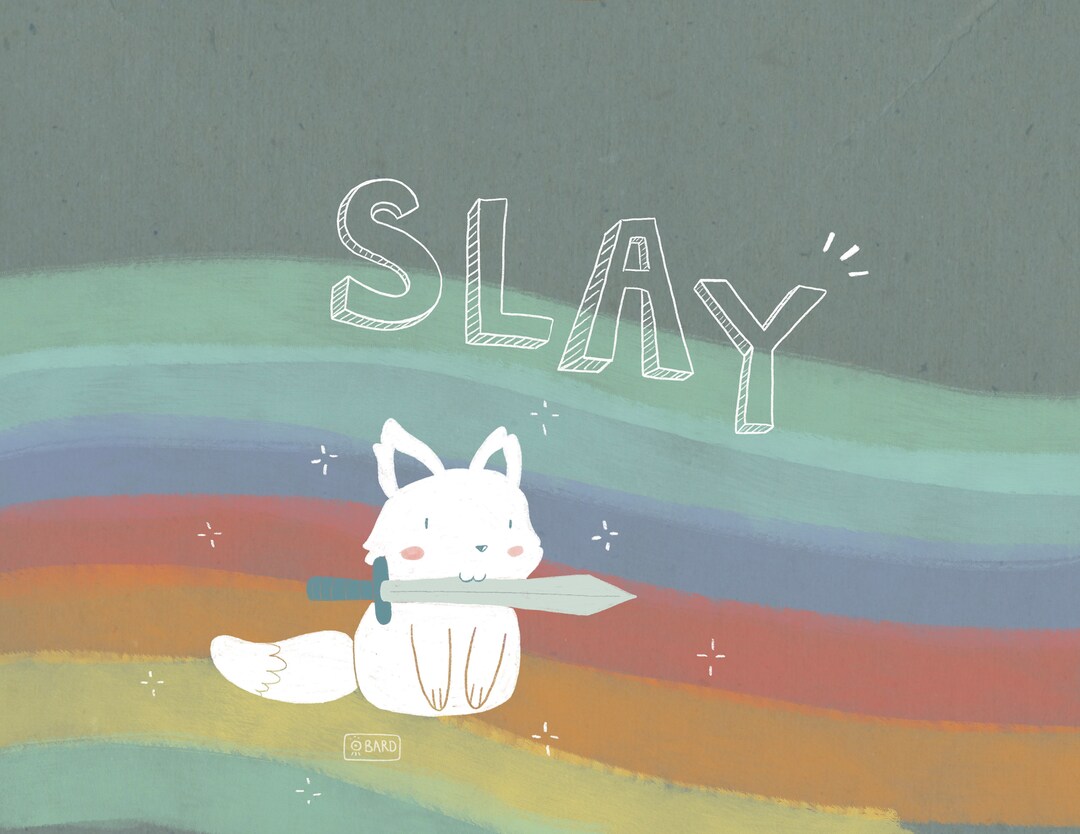 Slaying Cat Little Cat PRINT - Etsy Canada