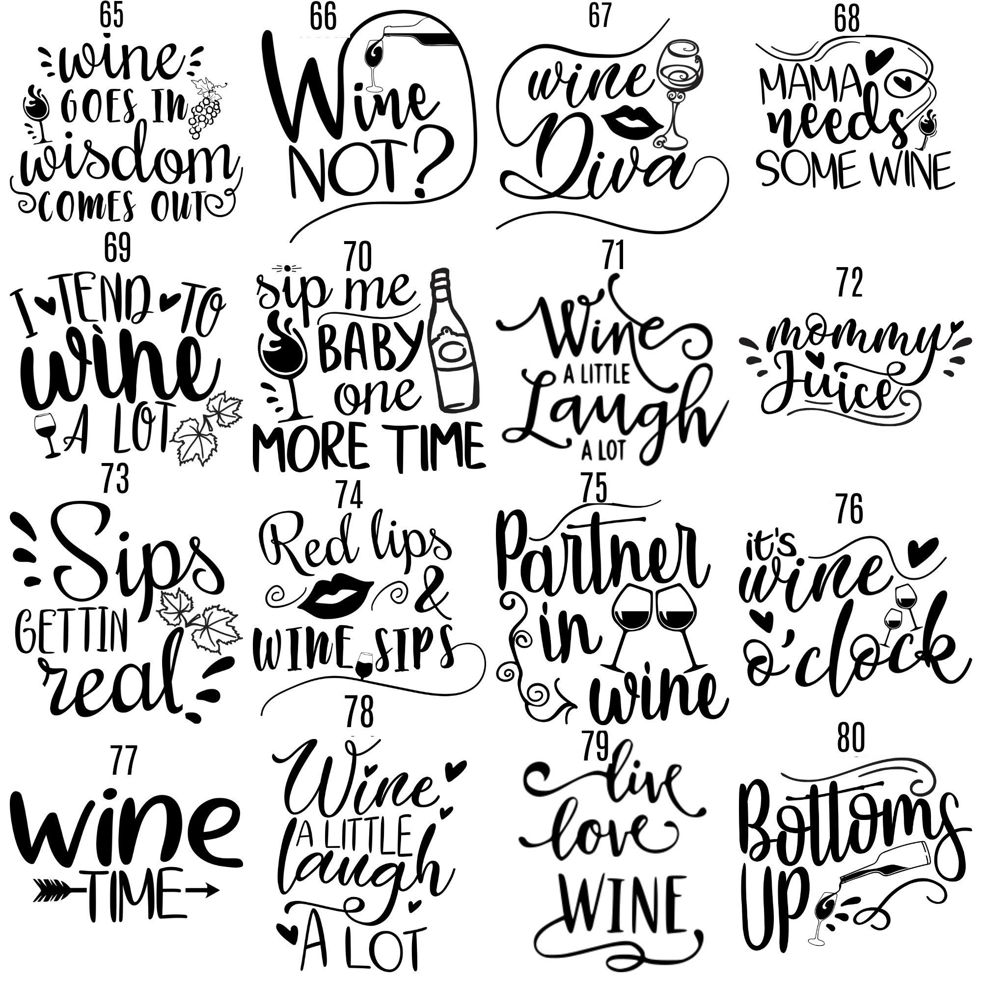 Laser Engraved Wine Glass Funny Wine Sayings Set 4 | Etsy