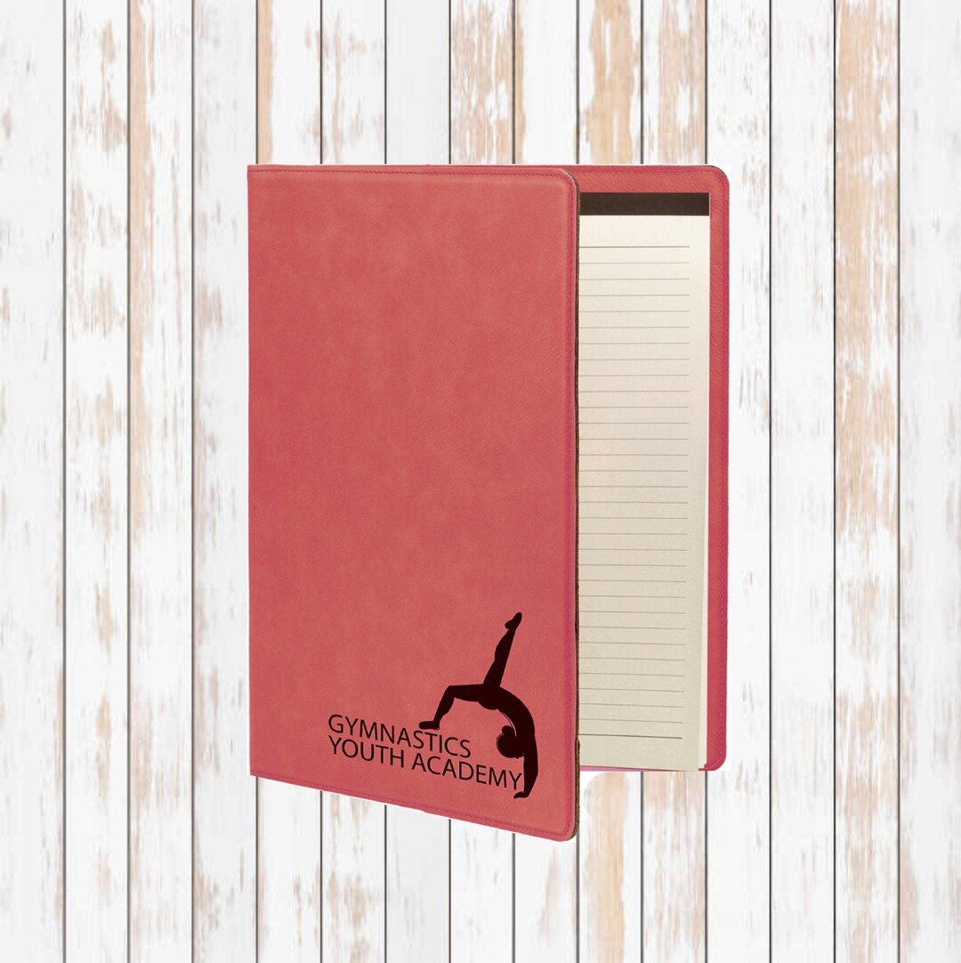 Portfolio Pink Personalized Leather With Notepad, 9.5" X 12 Customized ...