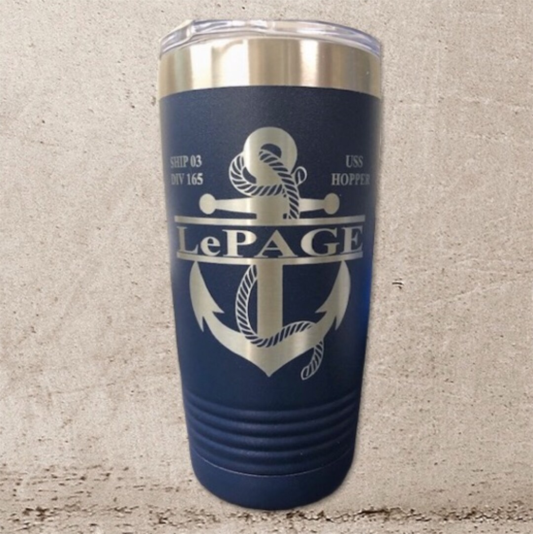 Navy PIR Cup/navy Graduation Gift Personalized Navy Anchor/anchor ...