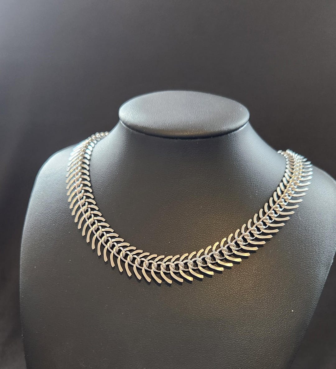 Stainless Steel Fishbone Chain Necklace - Etsy