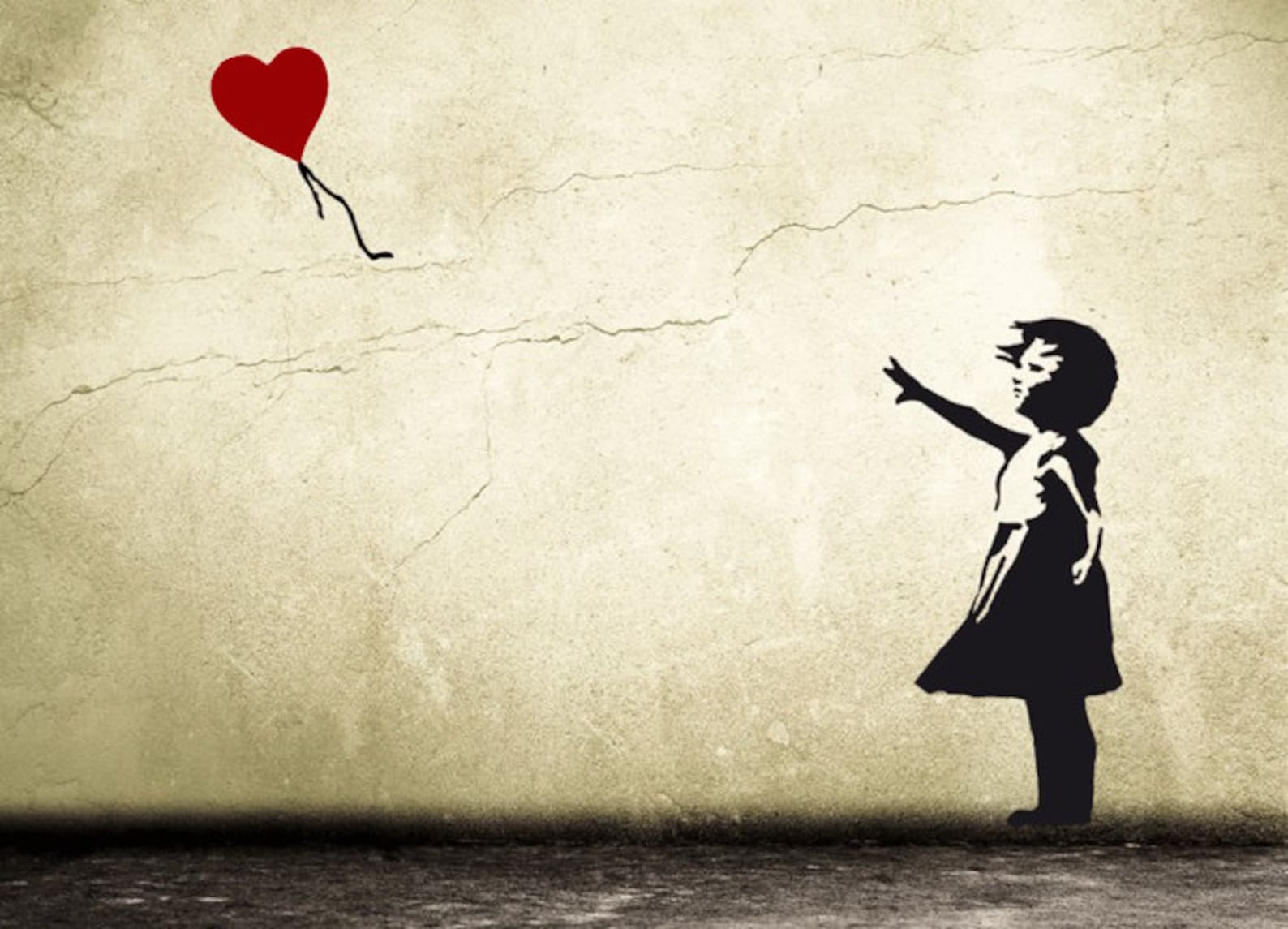BANKSY Wall Decal Balloon Girl With HEART Banksy HOPE Street - Etsy
