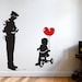 Wall Decal BANKSY TRICYCLE COP, Police Guard and Ballon Girl, Street ...