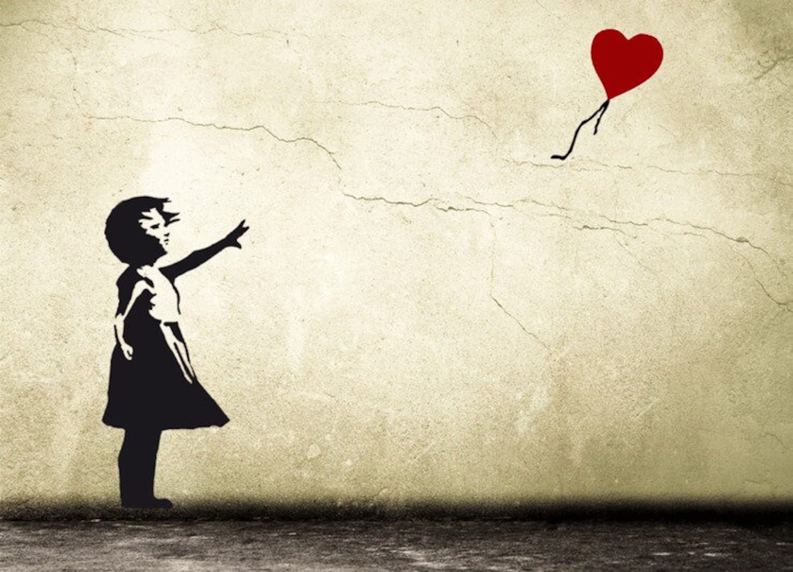BANKSY Wall Decal Balloon Girl With HEART Banksy HOPE Street - Etsy