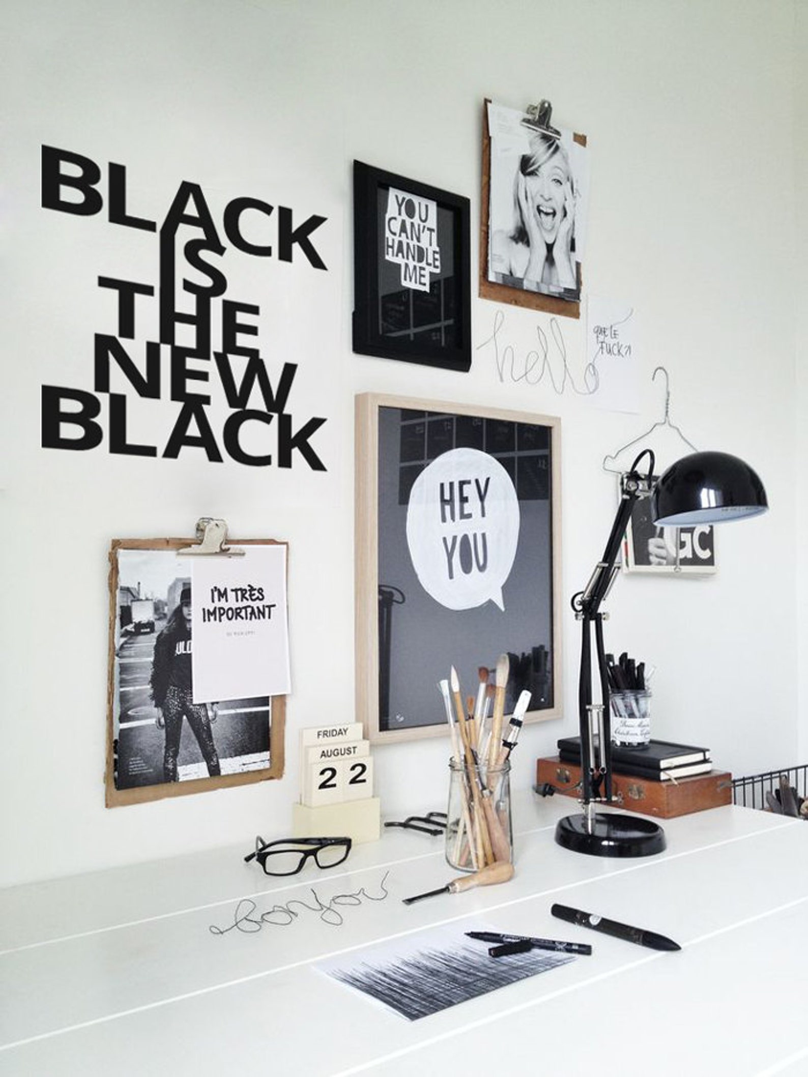 BLACK is the NEW BLACK quote sticker wall decal urban street | Etsy