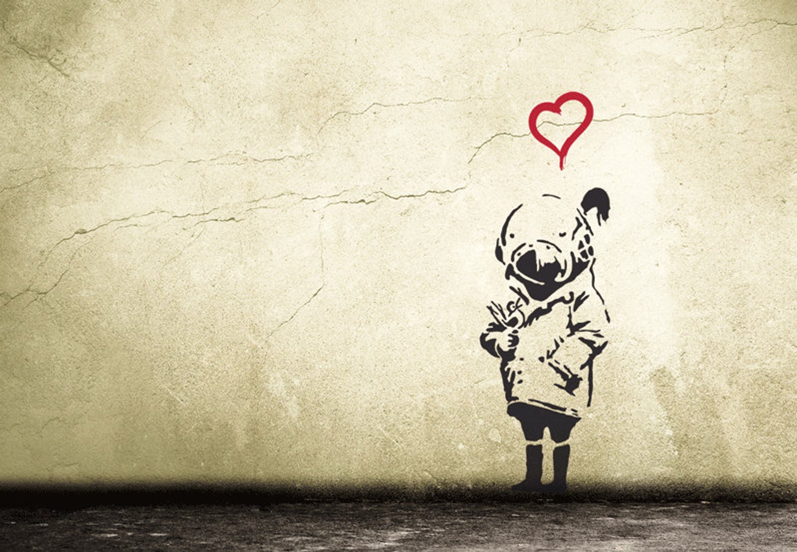 BANKSY TANK GIRL Wall Decal With Heart and Birdy Street Art - Etsy