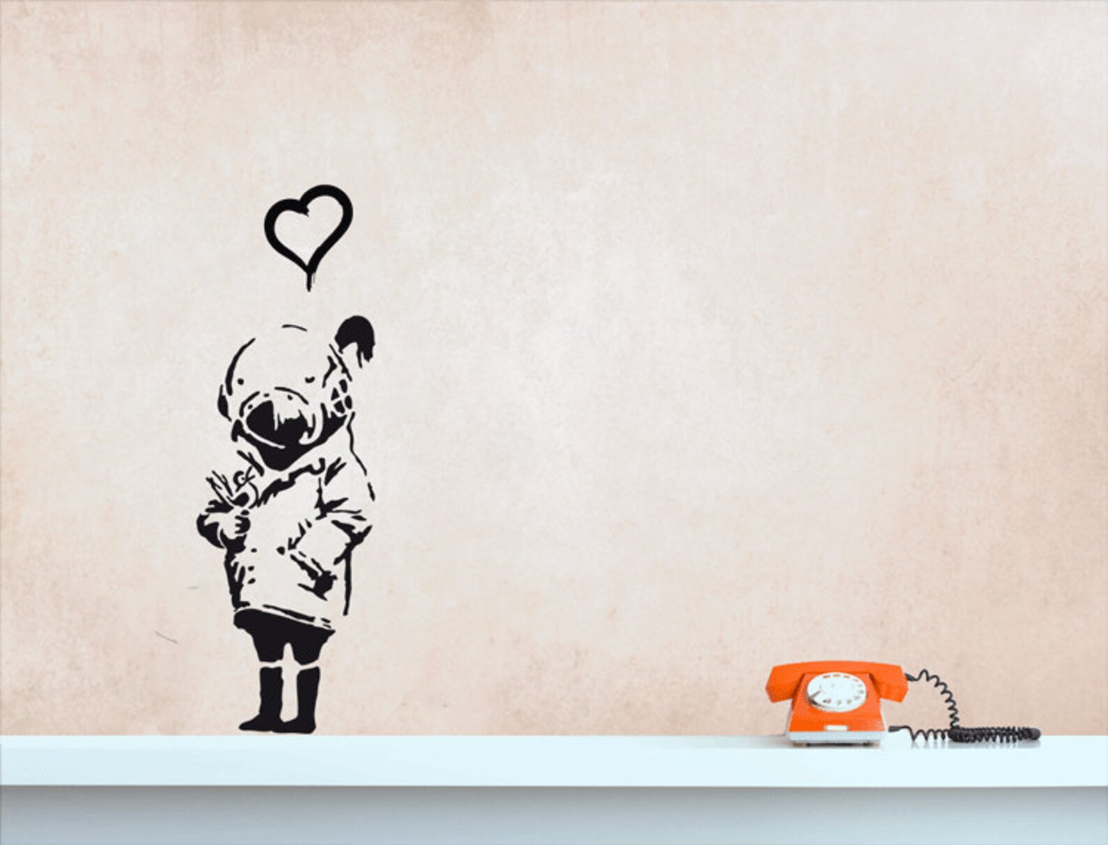 BANKSY TANK GIRL Wall Decal With Heart and Birdy Street Art - Etsy