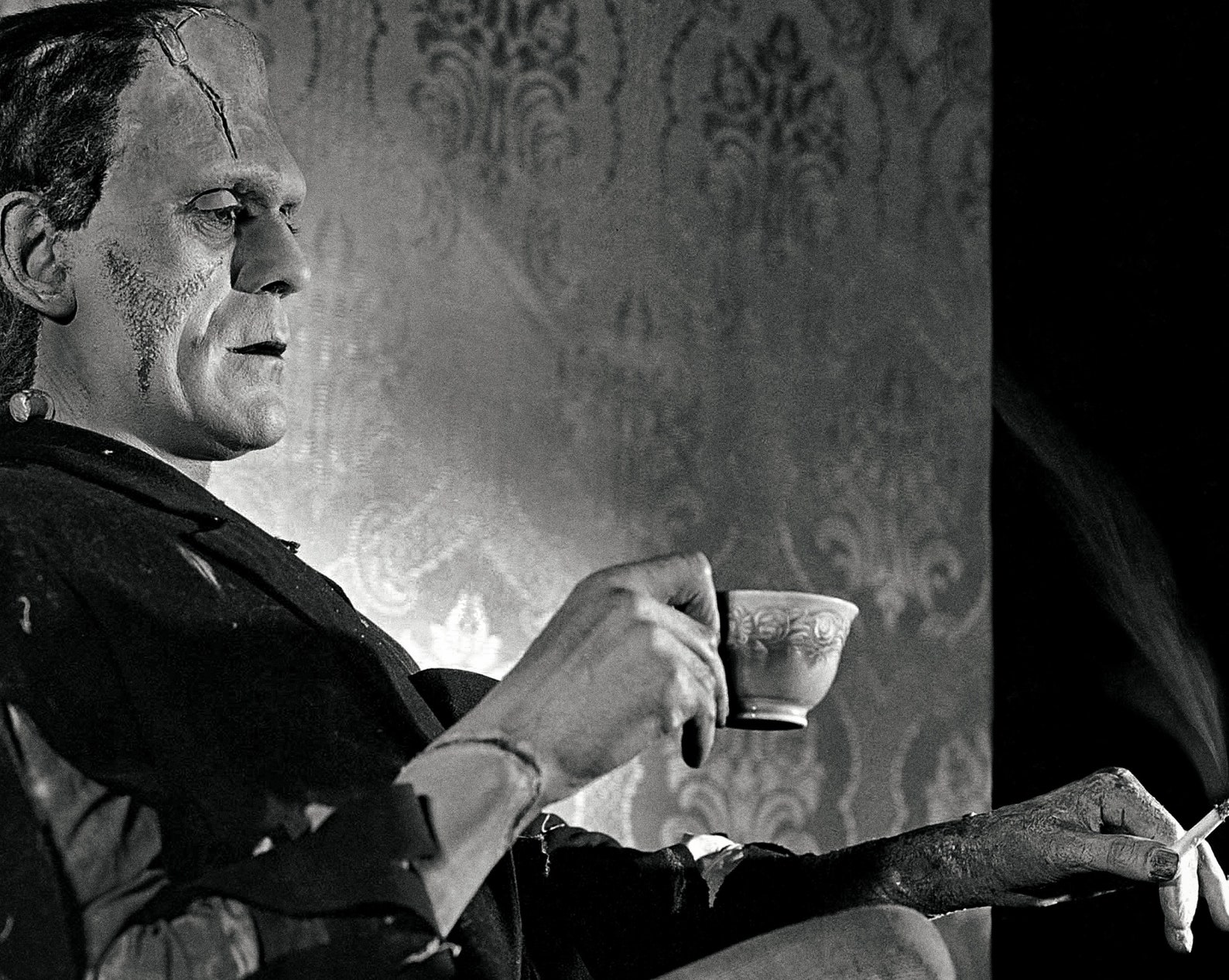 Weird Vintage Photo Frankenstein Wall Decor Print Black and - Etsy