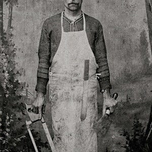 Vintage Photo Butcher With Meat Cleaver Print. Gothic Wall Art Dark ...
