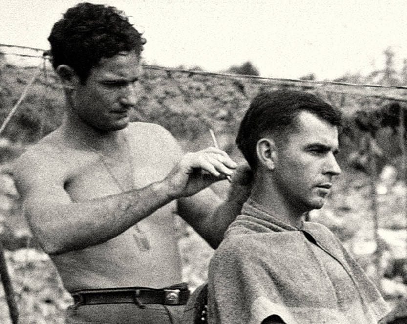 Vintage Photography Print Army Soldier Cutting Hair Salon - Etsy