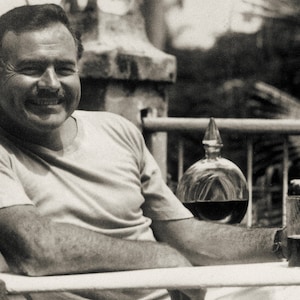 Ernest Hemingway Photo Print Poster Drinking in Cuba Writer Gift Famous ...