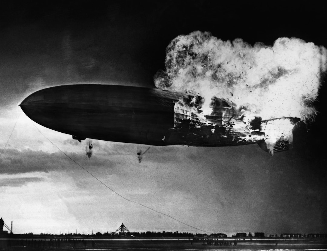 Hindenburg Disaster Photo Print Poster Explosion Airship Vintage Black ...