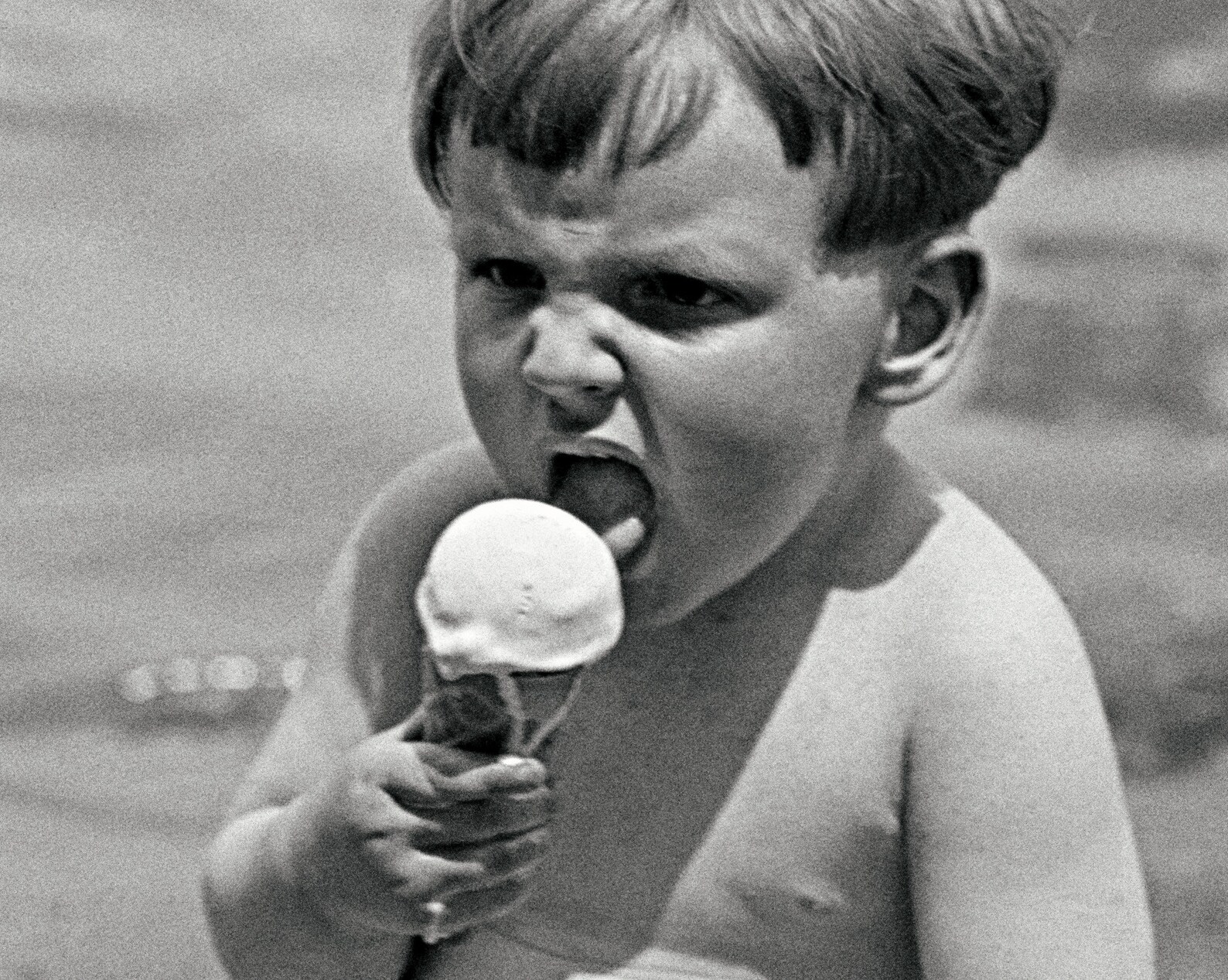 Vintage Photograph Print Little Boy Ice Cream Cone Beach House Wall ...