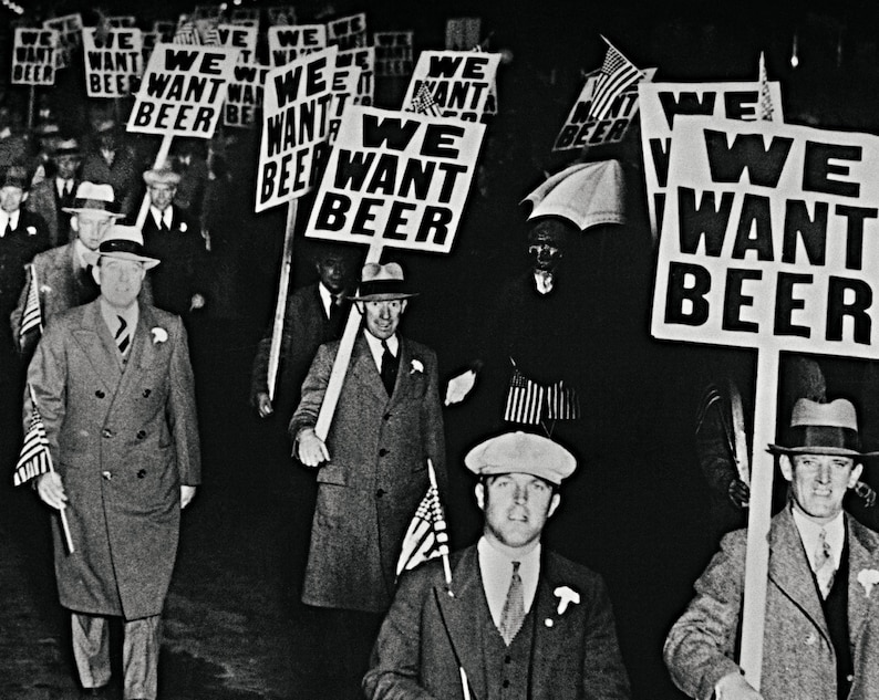 Beer Poster Print Vintage Photo Prohibition. Home Brewery Gift, Wall ...