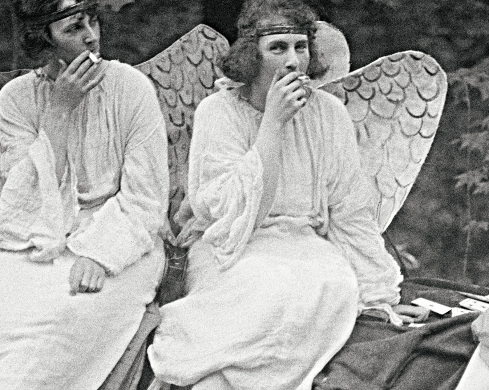 Vintage Photo Print Smoking Angels Women Weird Photograph Gift ...