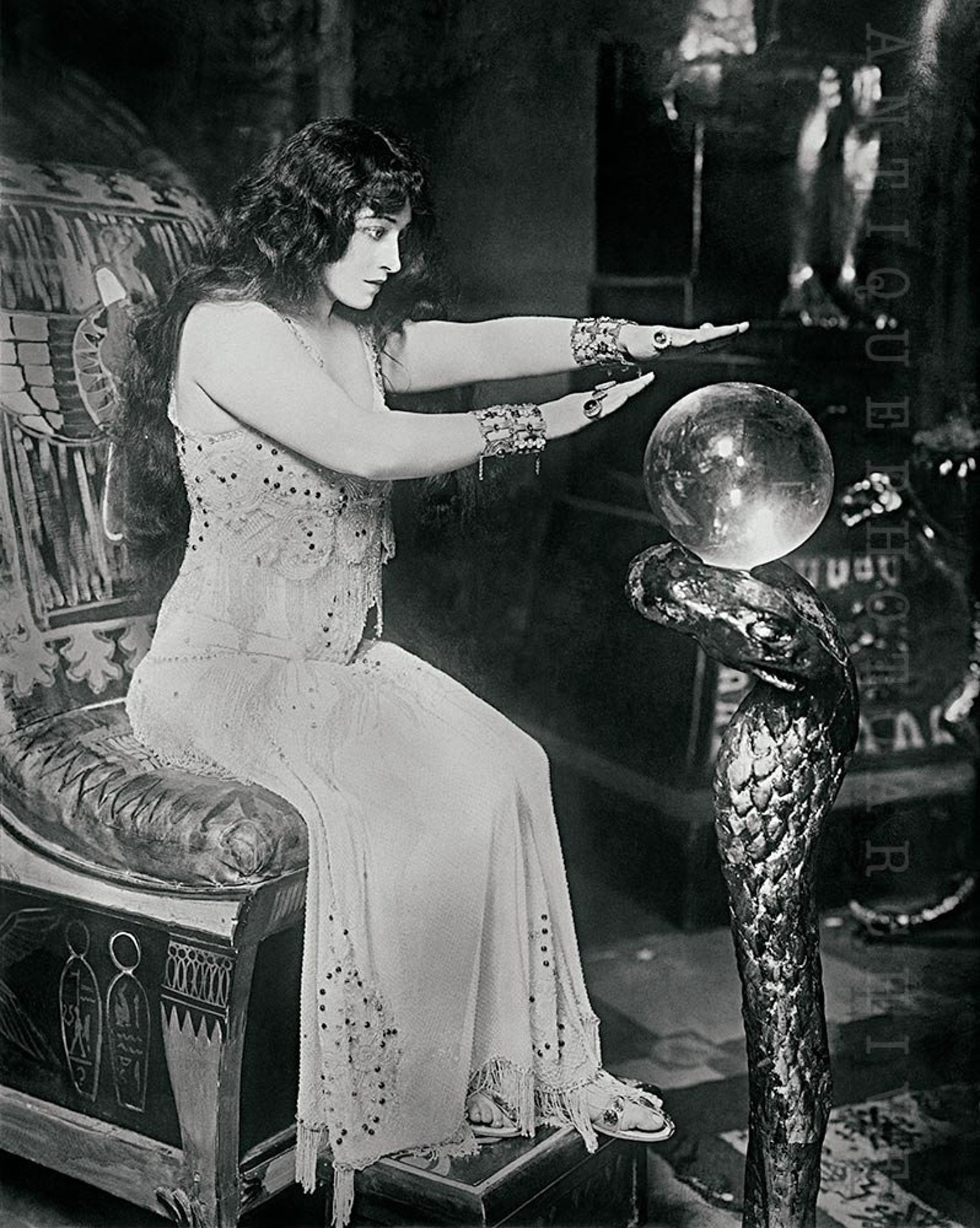 Vintage Photo Fortune Teller Print Crystal Ball Gypsy Art Etsy