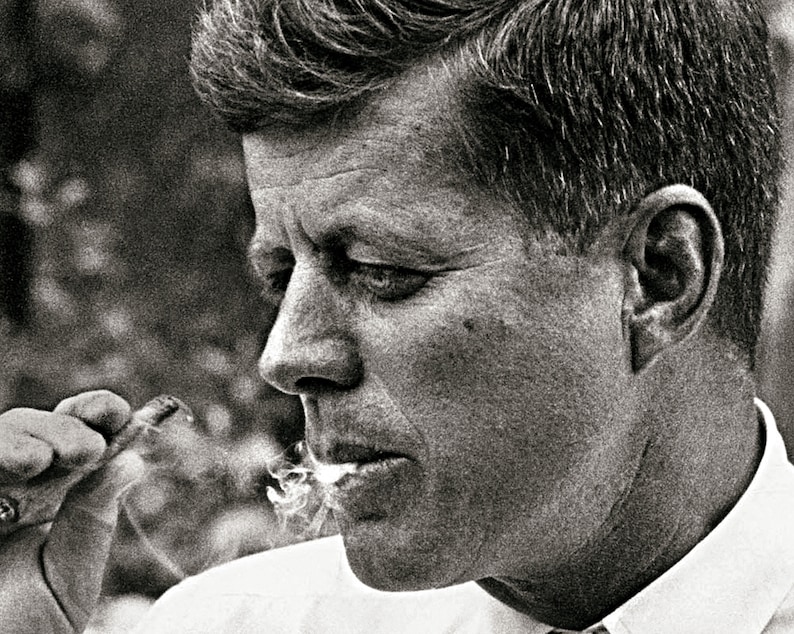 JFK Smoking Marijuana Photo Print Poster John F Kennedy Weed Joint ...