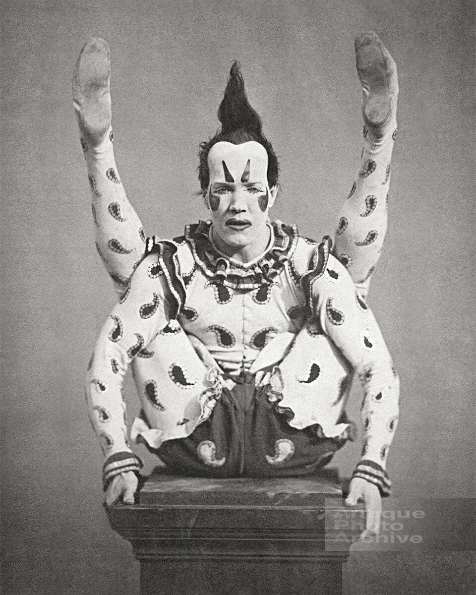 Weird Vintage Photo Print Contortionist Gift Circus Strange Creepy ...