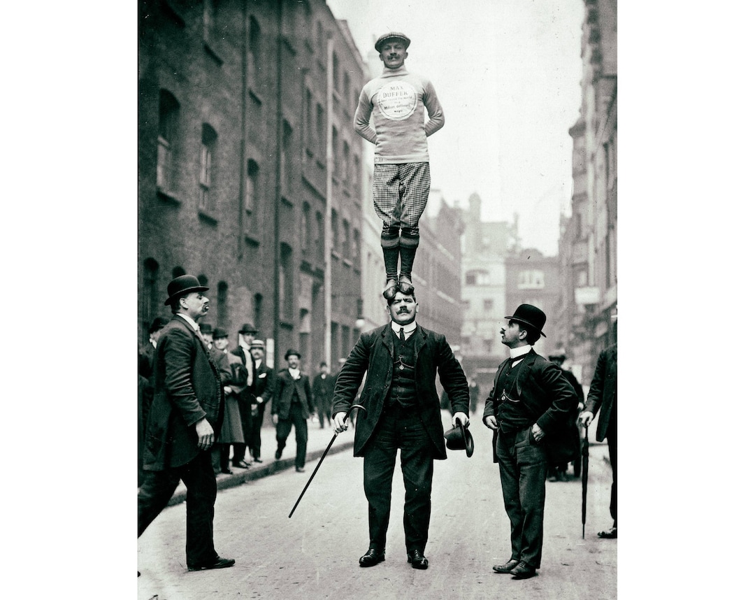 Vintage Photography Print Man Standing on Head Balancing London Street ...