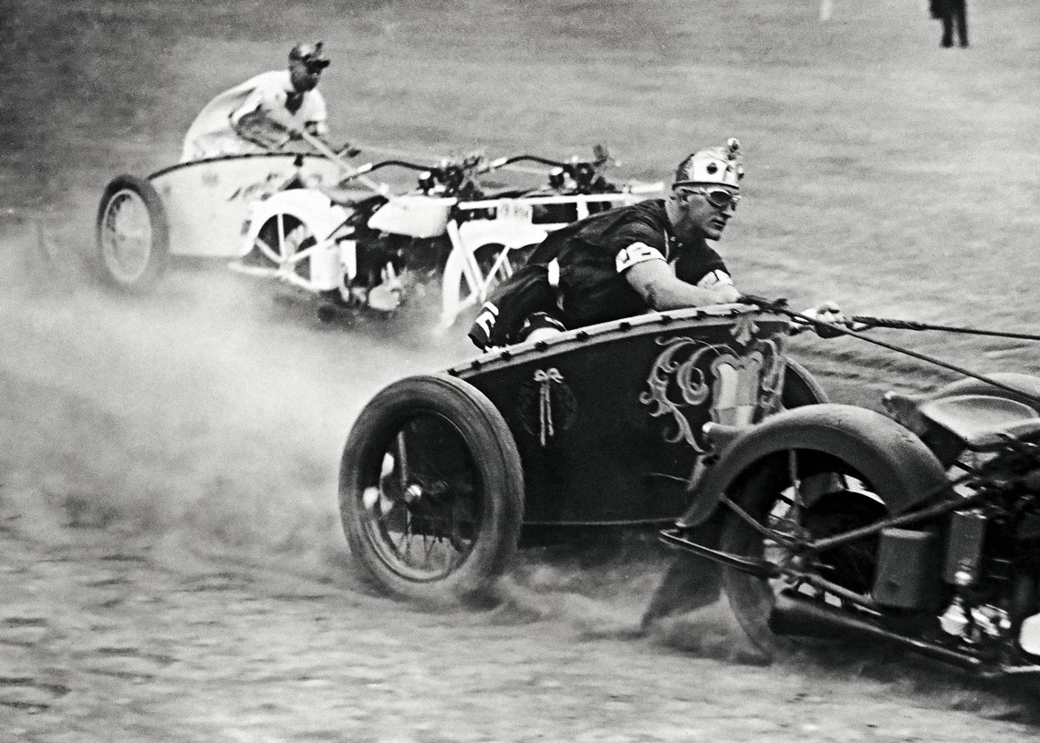 Vintage Motorcycle Photography Print Chariot Racing Wall Decor Art Gift ...
