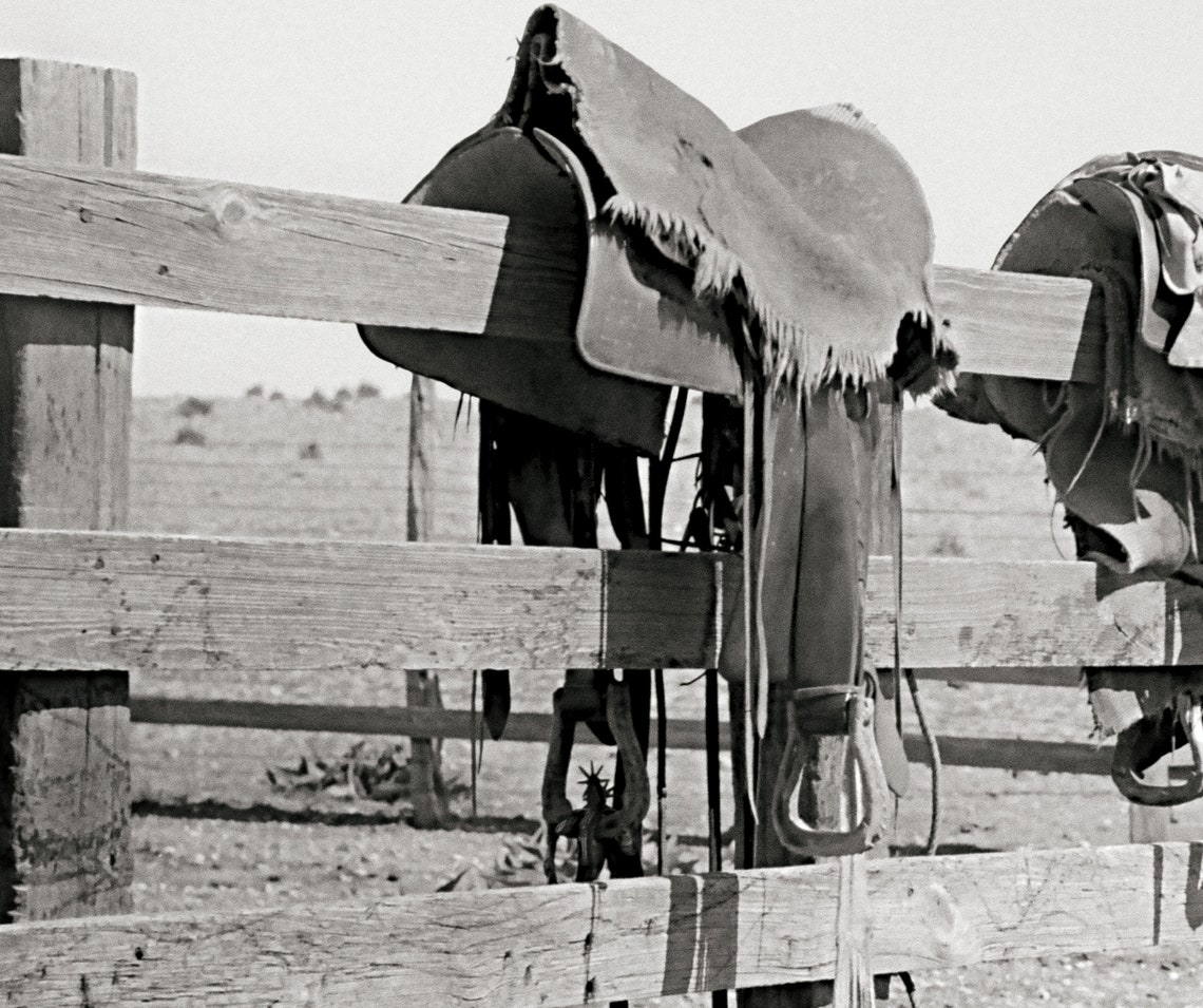 Leather Saddles Western Decor Rustic Farmouse Wall Art Vintage Photo ...