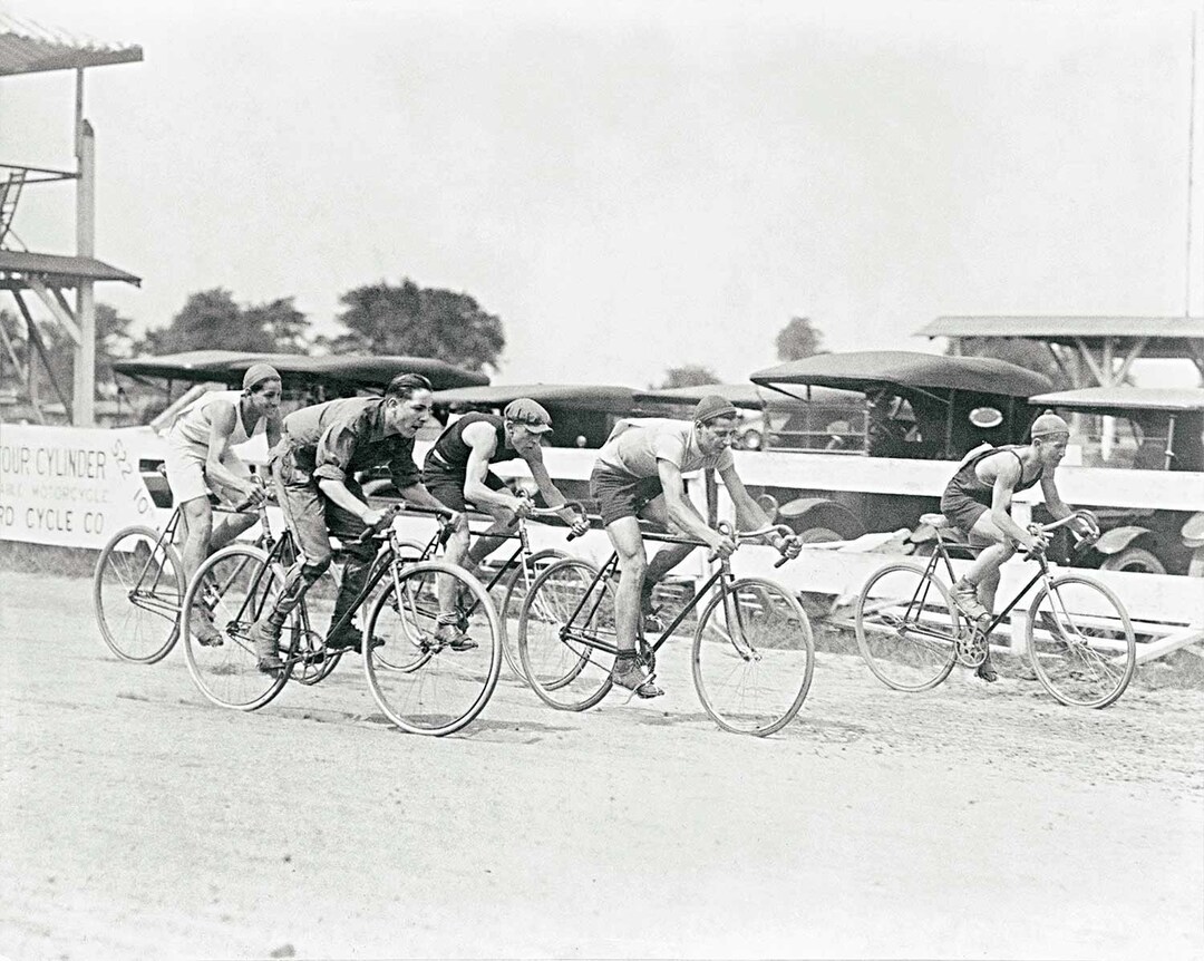 Vintage Cycling Photo Print Poster Bicycle Gift Cyclist Art Black and ...