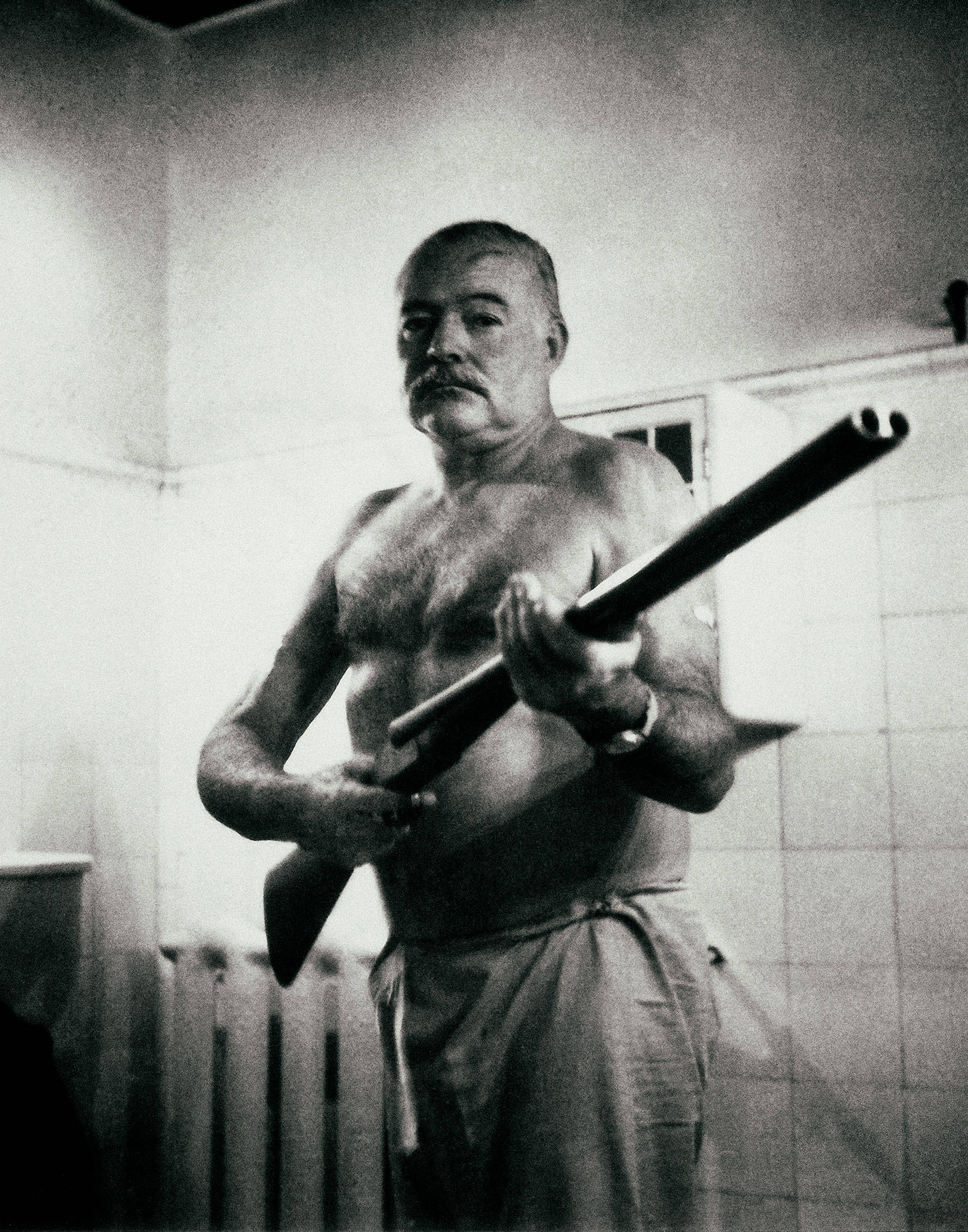 Ernest Hemingway photo print poster gun rifle vintage antique | Etsy