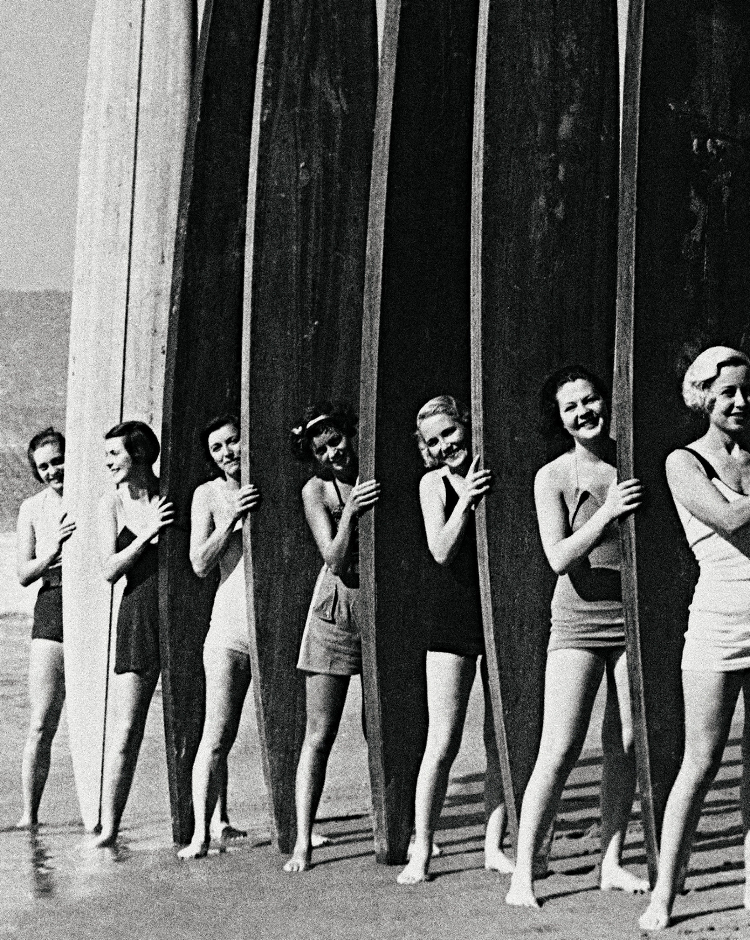 Vintage Surfing Photo Print Girls On Beach With Longboards Etsy