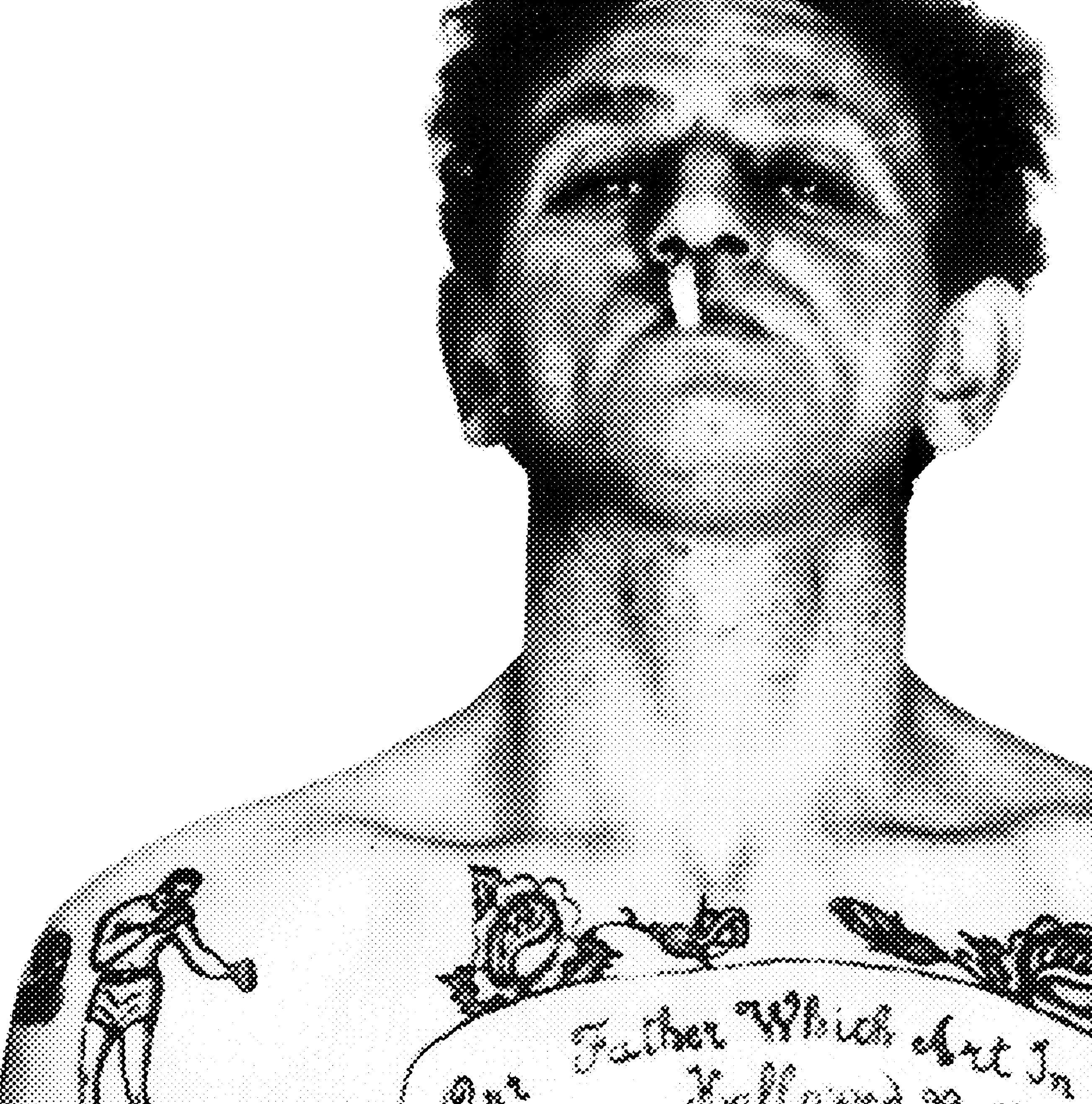 Vintage Tattoo Pop Art Print Poster Photo Tattooed Man Smoking - Etsy