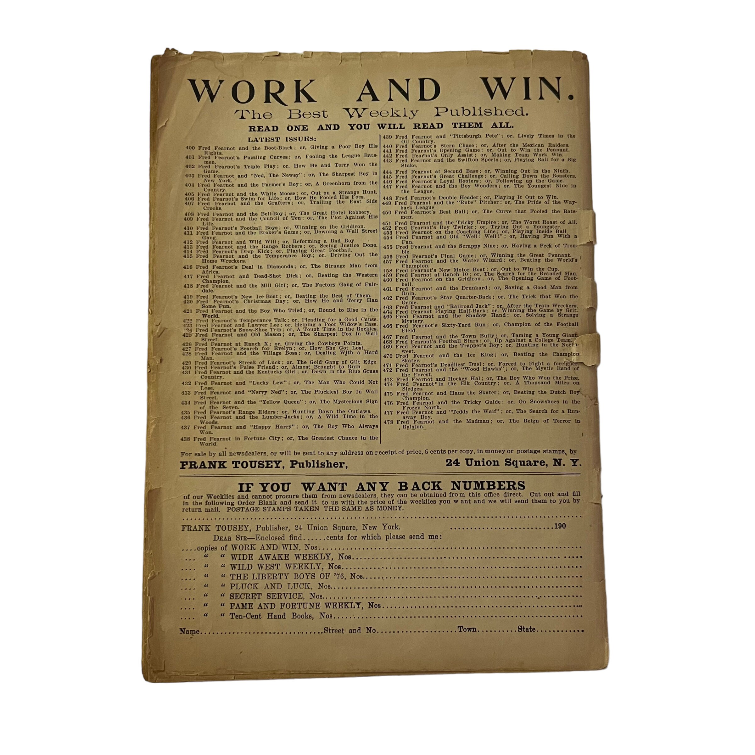 Work and Win an Interesting Weekly for Young America Vintage Periodical ...