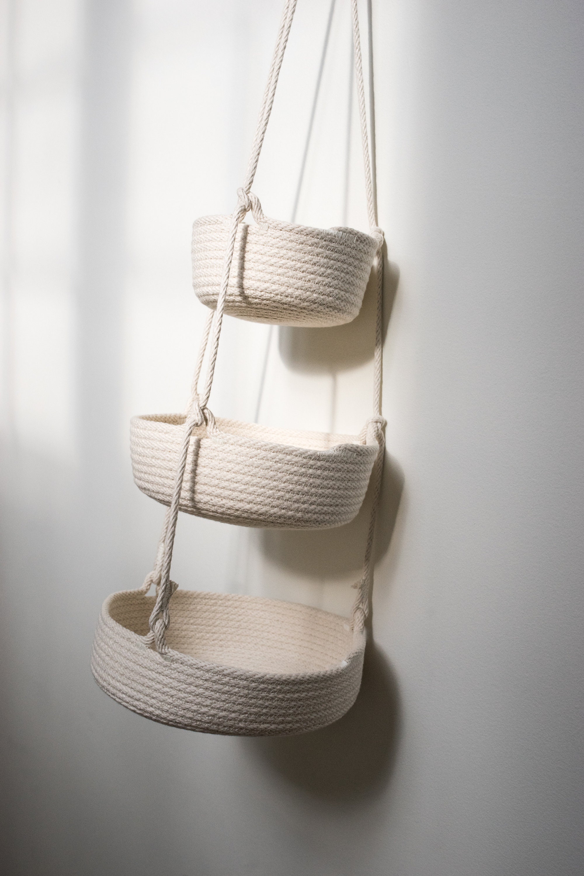 Cotton Rope Multi-tier Hanging Basket - Etsy