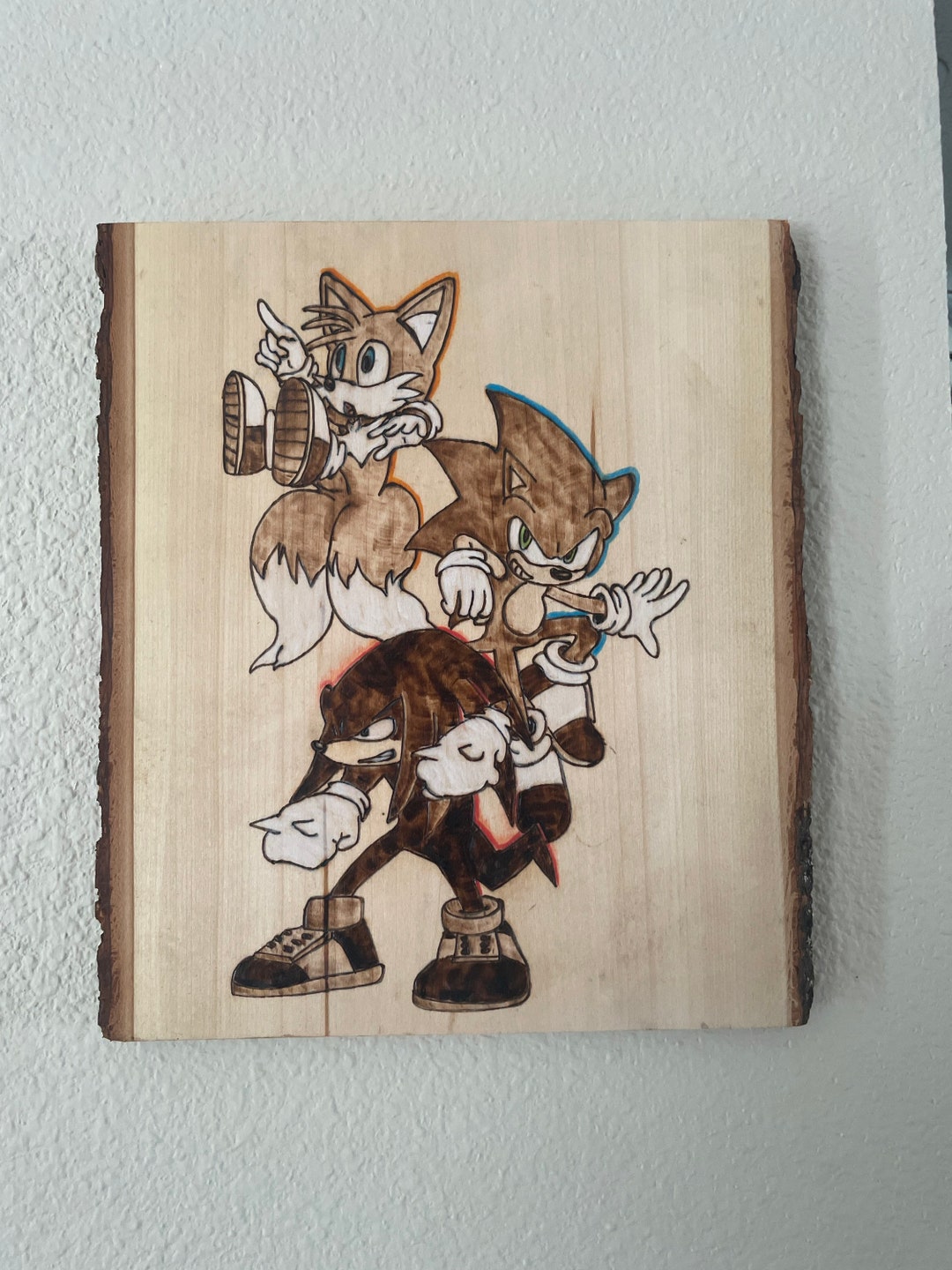 Sonic Tails Knuckles Hand Burned Wood Art Decor - Etsy