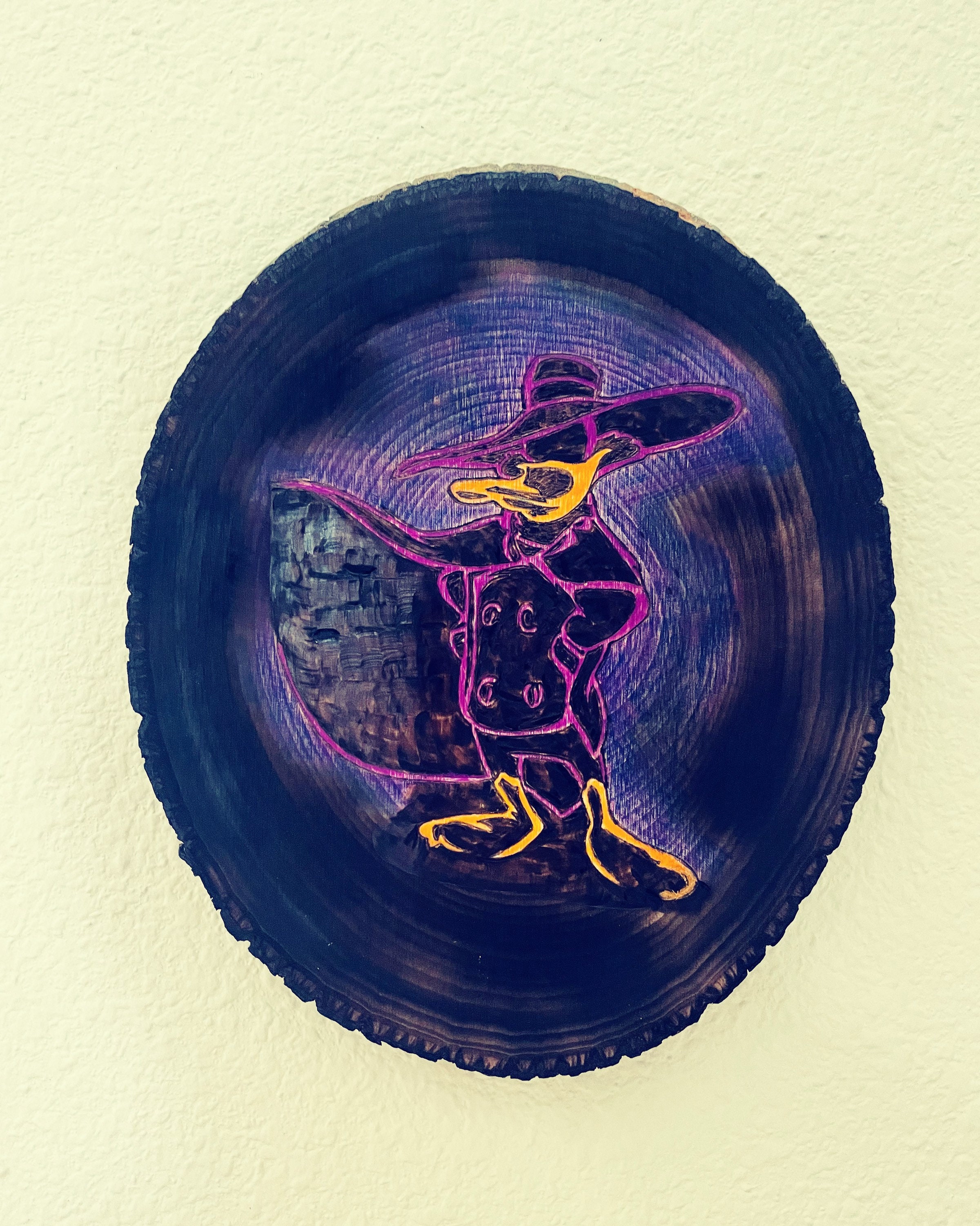 Dark Wing Duck Hand Burned Wood Art Decor - Etsy