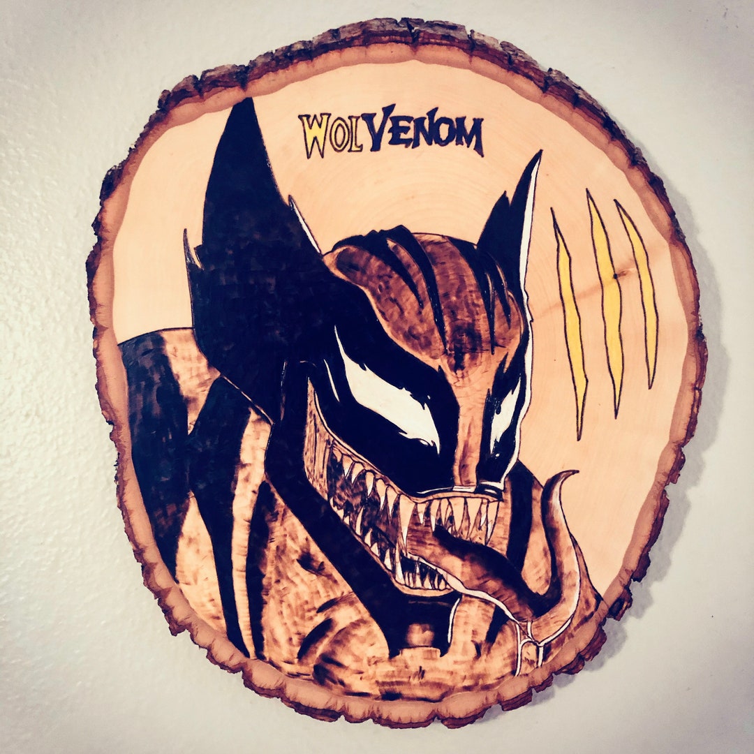 Venomized Wolverine Hand Burned Wood Art Decor - Etsy