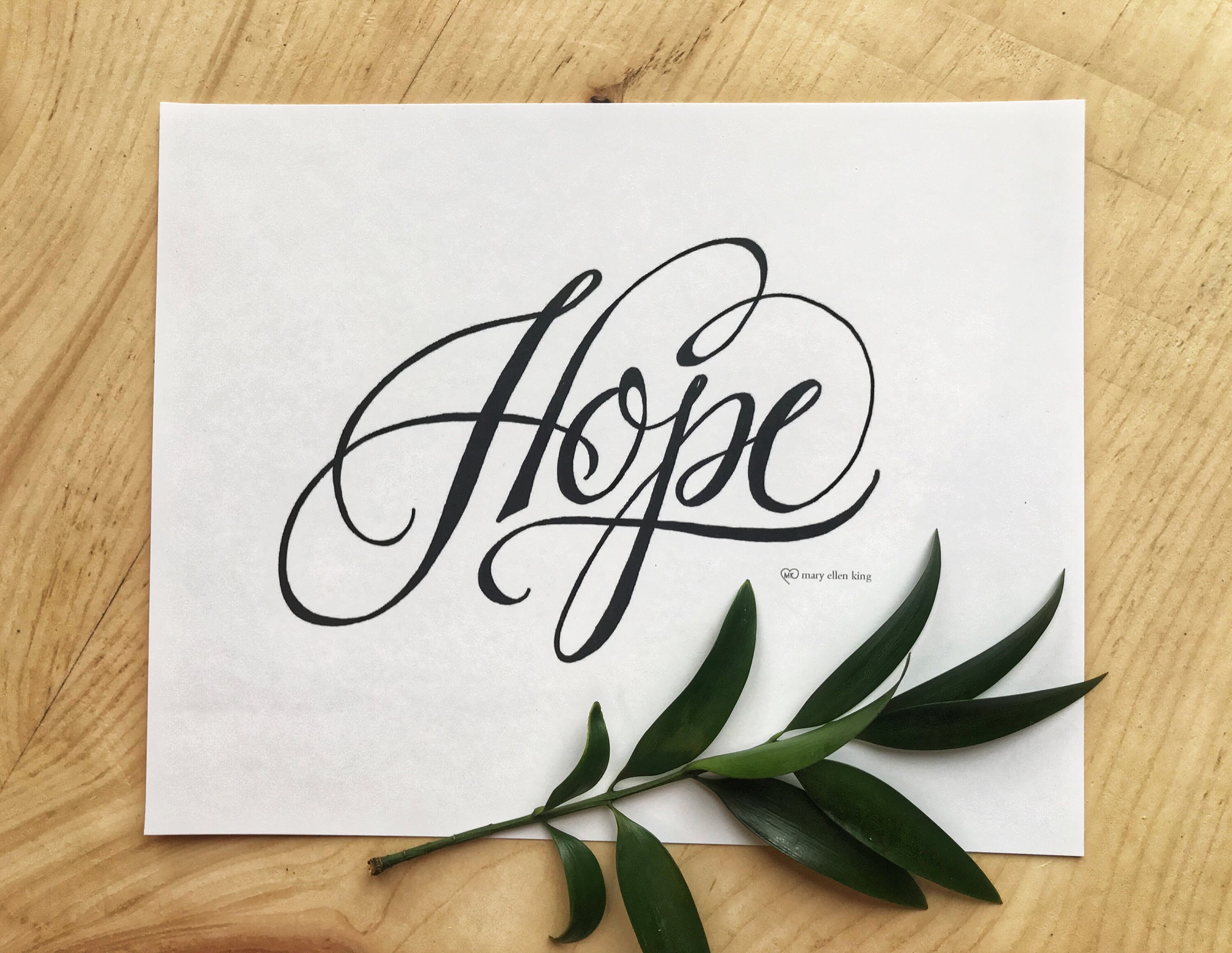 Hand-lettered hope Print 8 X 10 - Etsy
