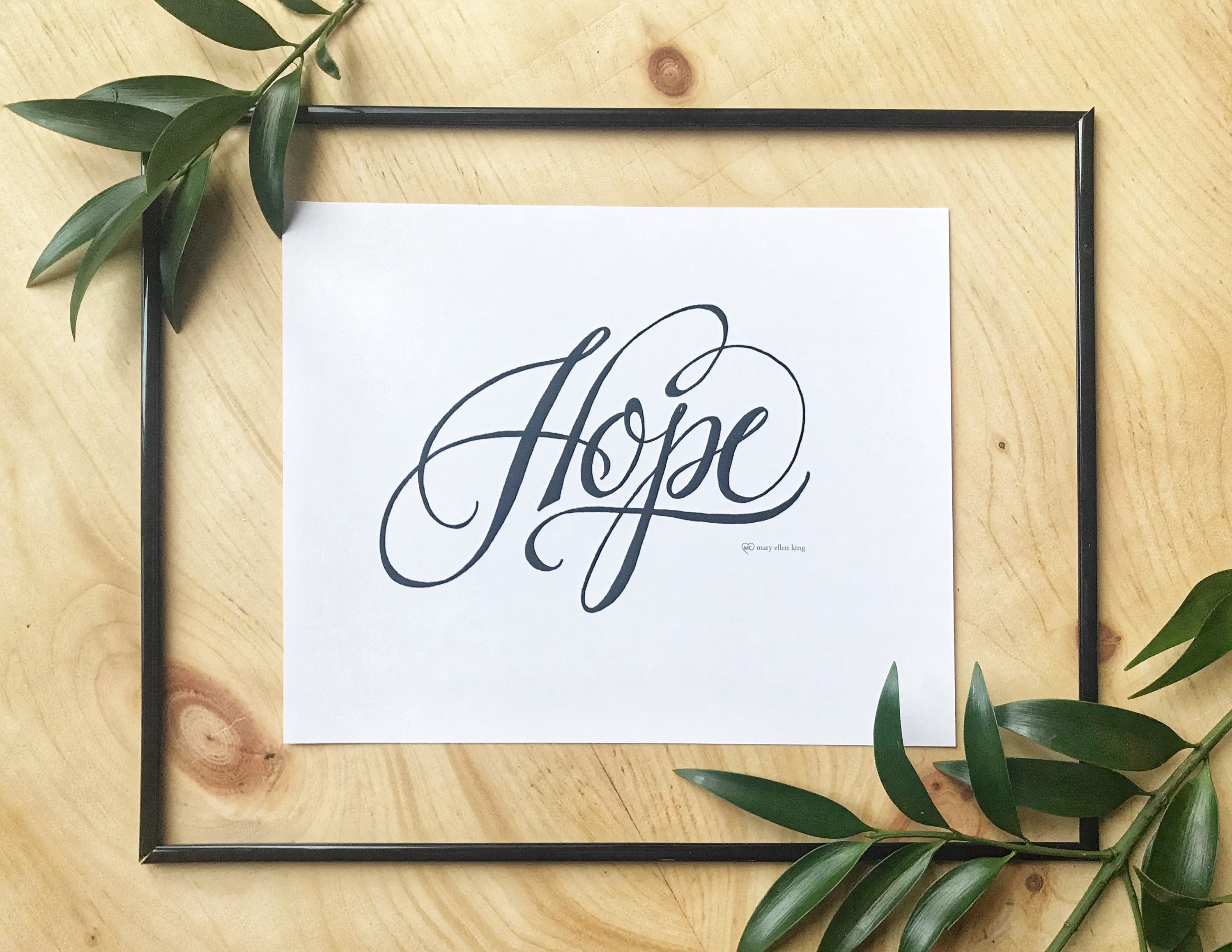 Hand-lettered "hope" Print - 8 X 10 - Etsy