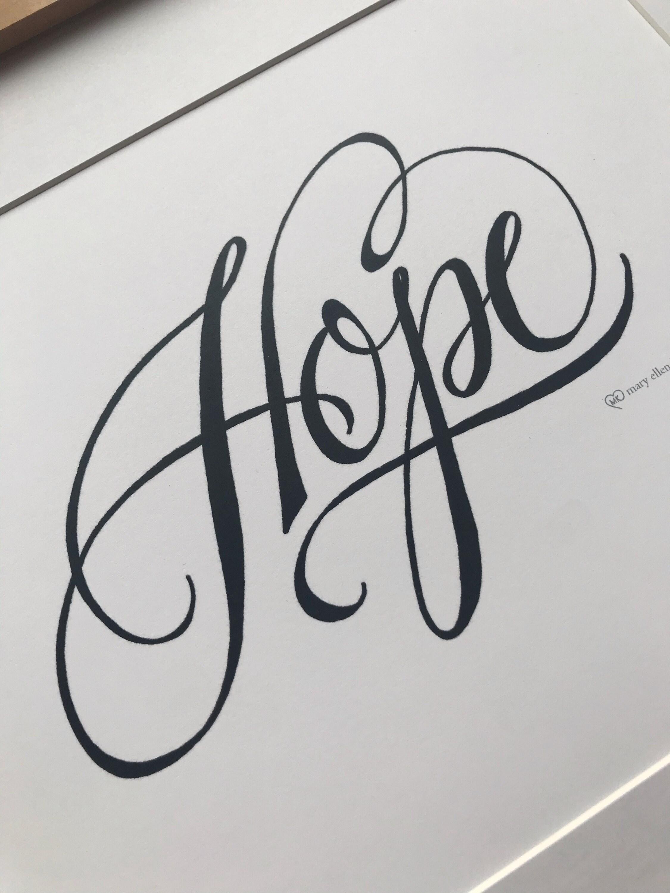 Hand-lettered "hope" Print - 8 X 10 - Etsy
