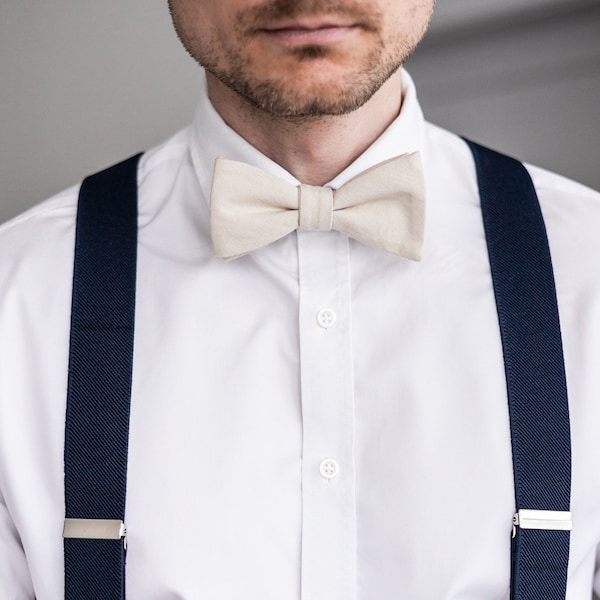 Beige Bow Tie - Etsy