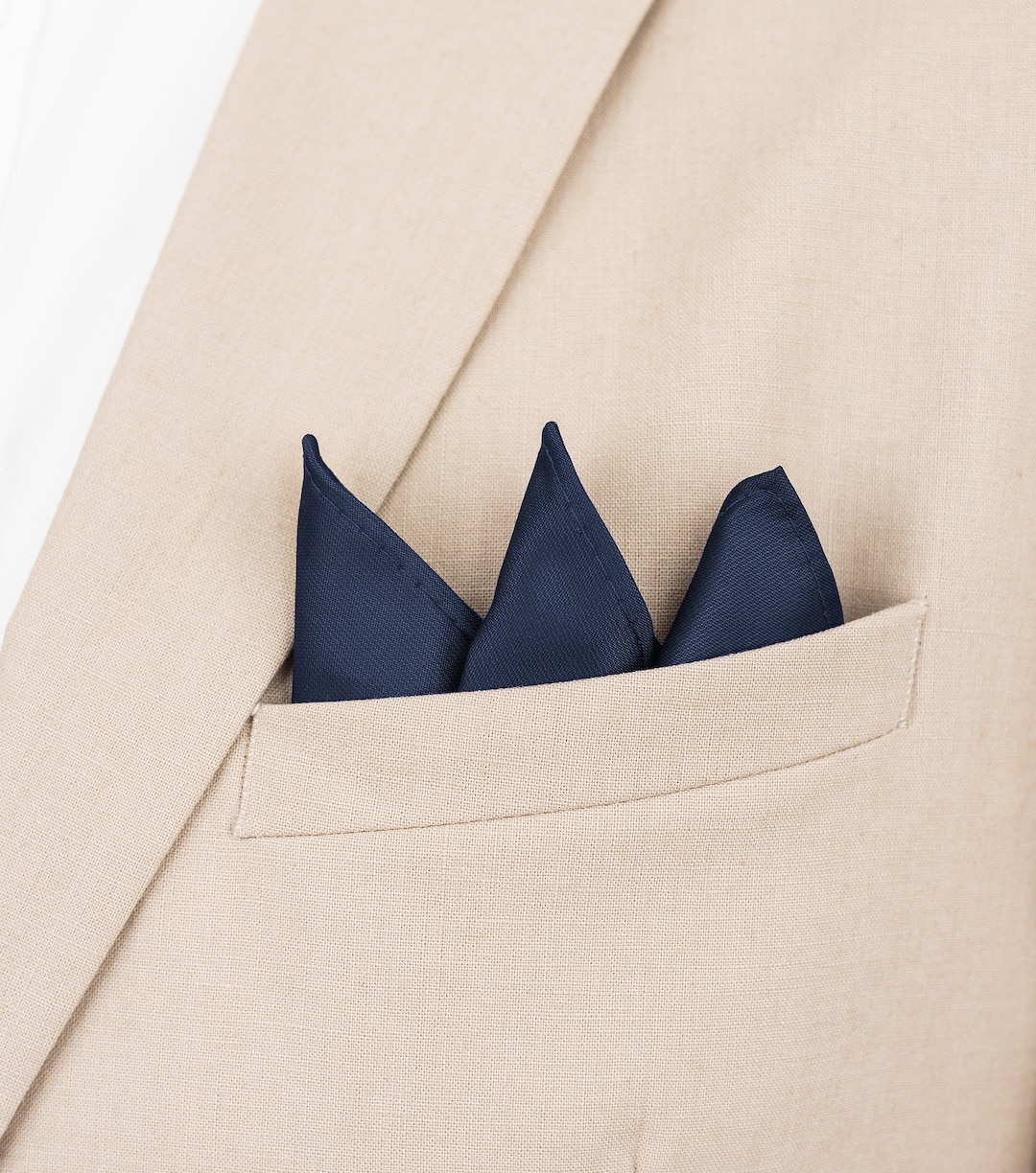 Navy Blue Satin Pocket Square, Dark Sateen Solid Wedding Handkerchief ...
