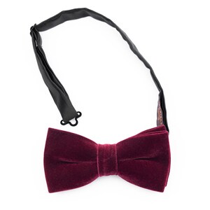Burgundy Red Velvet Pre-tied Bow Tie for Men, Wedding Bow Ties for ...