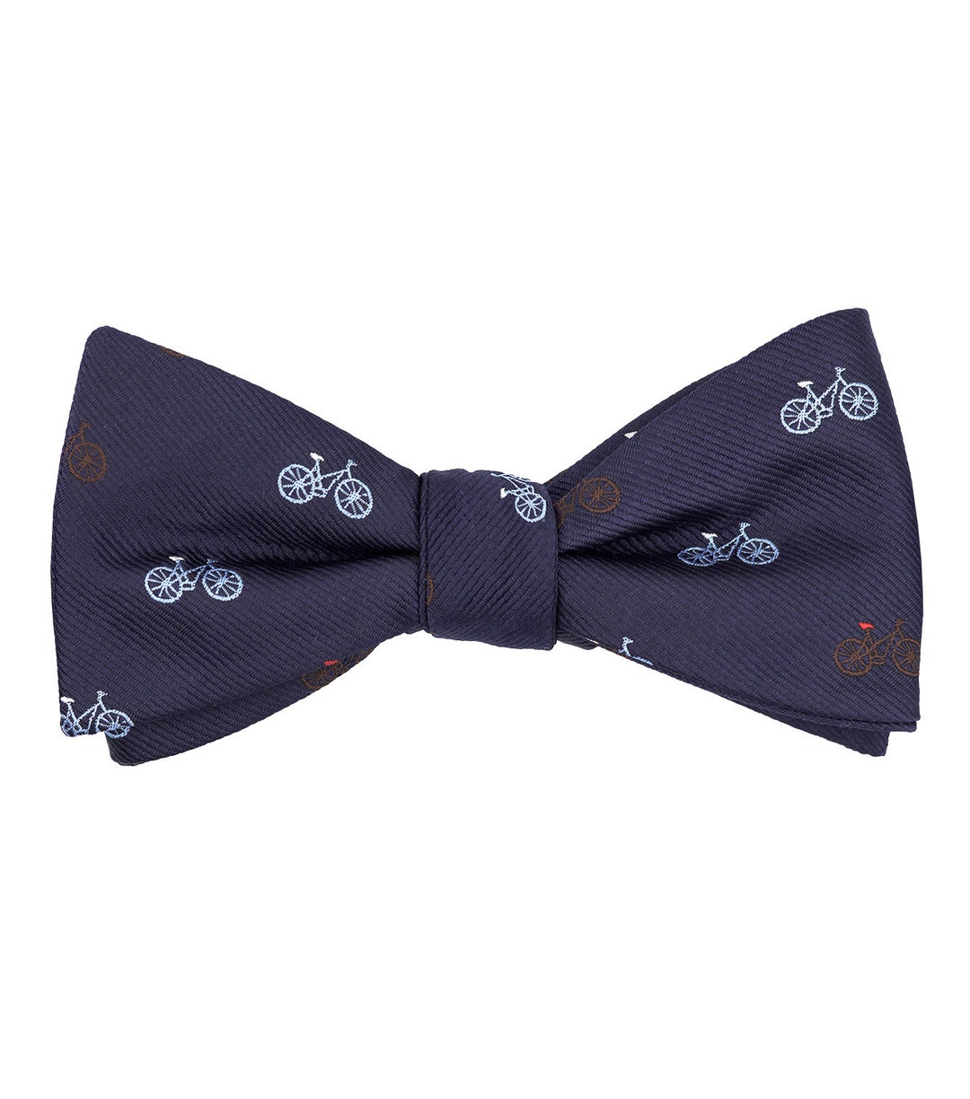 Navy Blue Bikes Pre-tied Bow Tie, Bicycles, Cycling Ready to Wear Bow ...