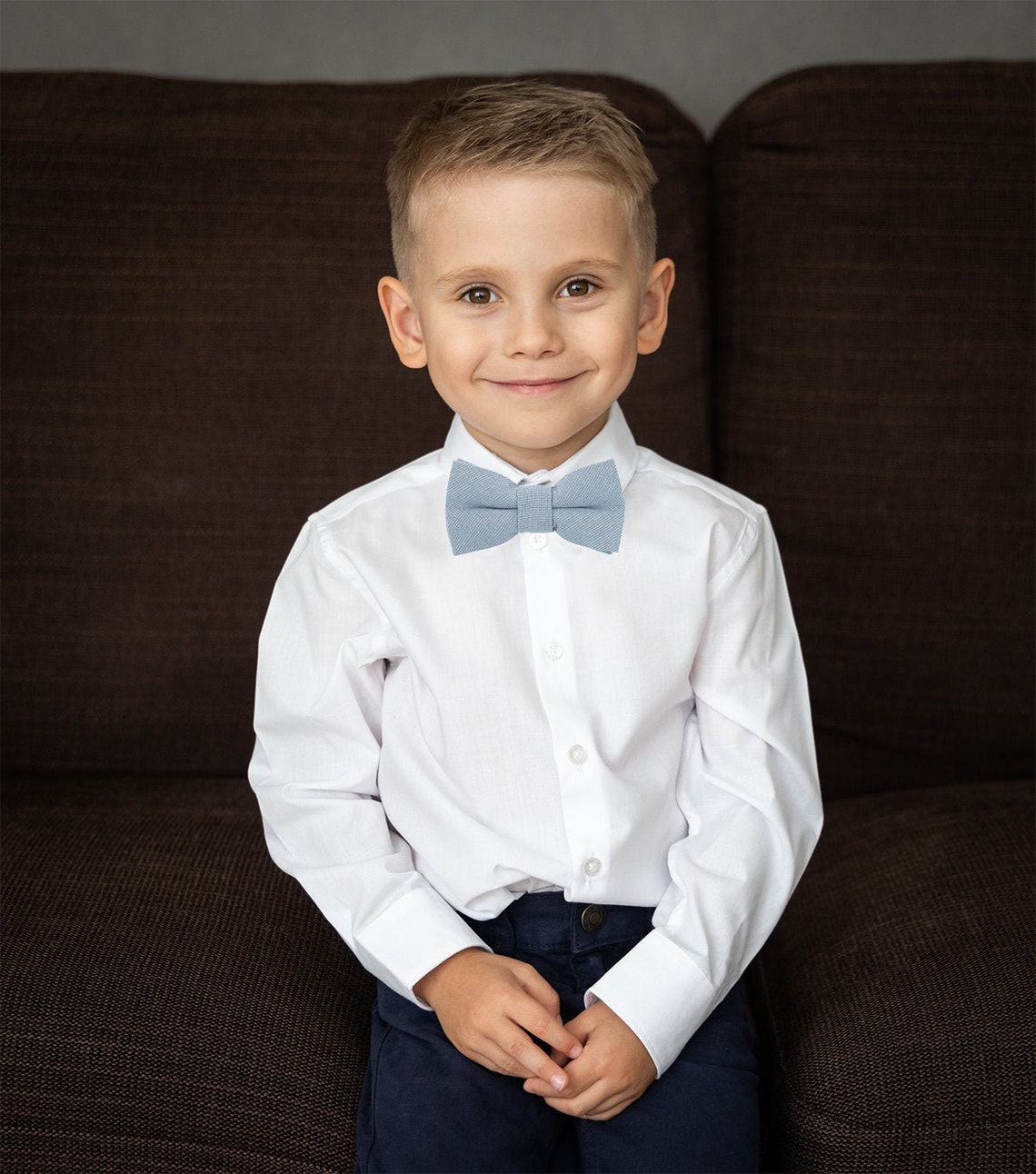 Dusty Blue Kids Bow Tie Boys Bow Ties Ring Bearer Wedding - Etsy