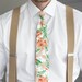 Peach Floral Necktie Tropical Hawaii Beach Wedding Necktie - Etsy