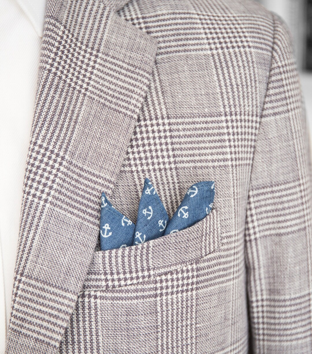 Blue Anchors Pocket Square, Nautical Handkerchief, Groom Groomsmen Wedding Pocket Squares - Etsy