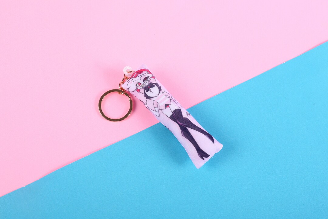 Hazbin Hotel Angel Dust Mini Dakimakura Keychain 11x3cm Two Way Tricot ...