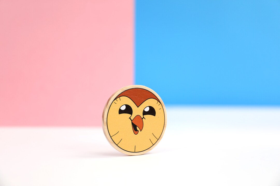 Happy Hooty Owl House Wooden Pin | 2 Inch Rubber Clutch Wooden Pin - Etsy