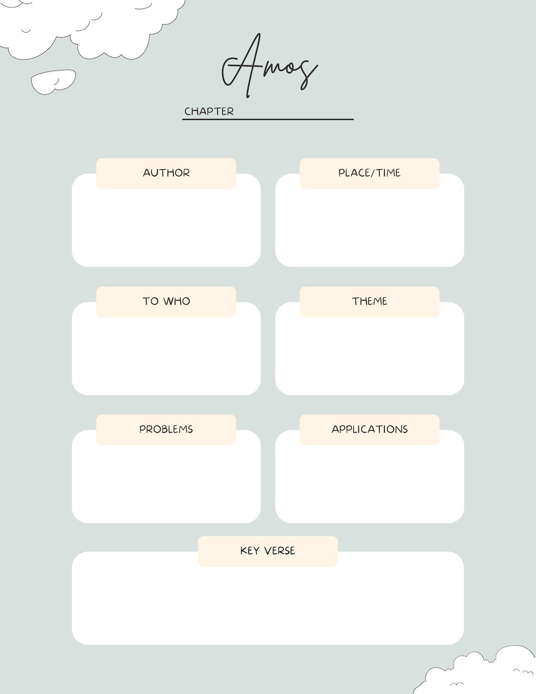Amos Bible Study Worksheet - Etsy