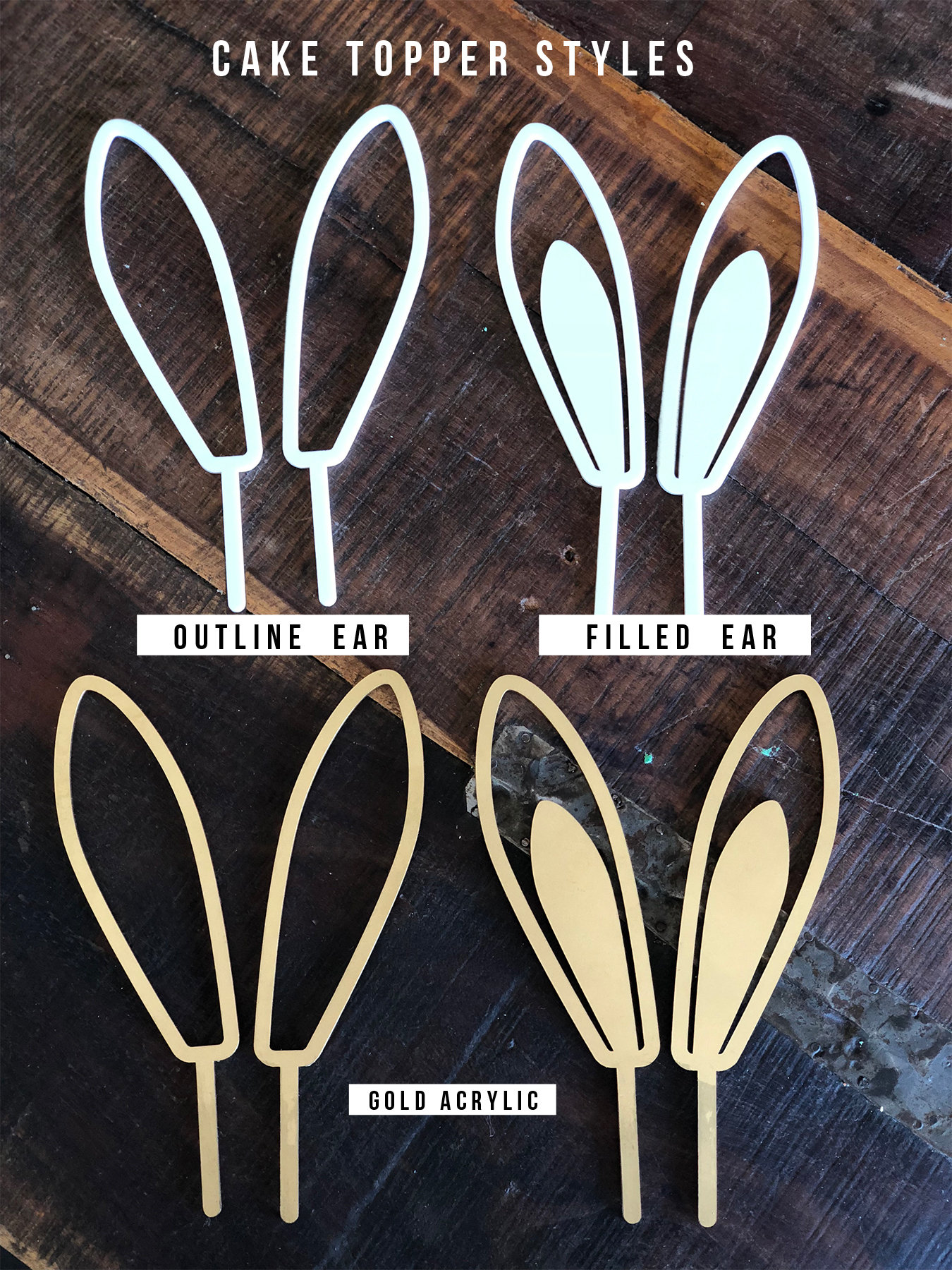 Bunny Ears Cake Topper Somebunny Topper Acrylic or Wood | Etsy