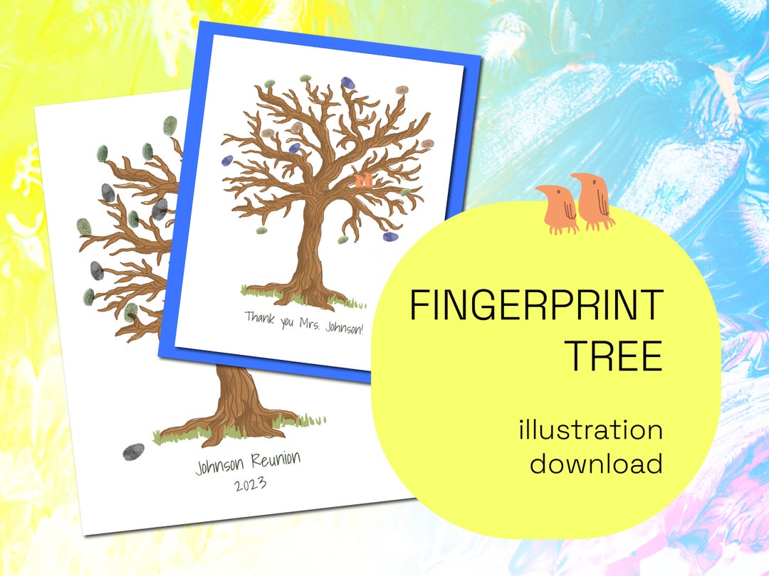 Fingerprint Tree DIY Instant Download Printable - Teacher Gift Ideas ...